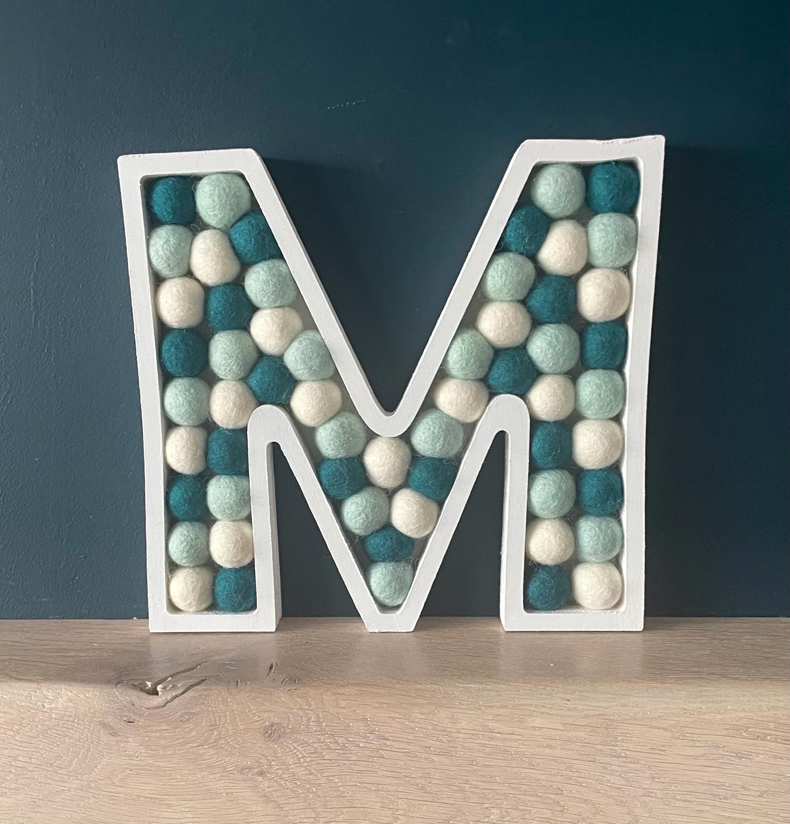 20cm Pom Pom Letters, Felt Ball Letters, Personalised Decor, Wooden ...