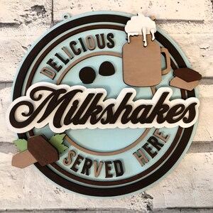 Milkshake Sign, Milkshake Wall Plaque, Retro Sign, Playroom Sign ...