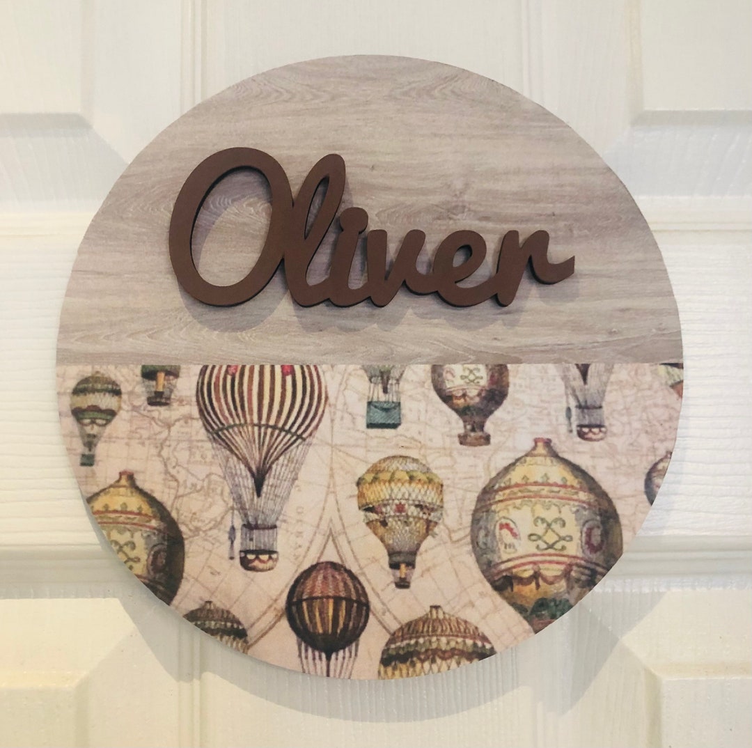 Hot Air Balloon Door Sign Personalised Hot Air Balloon Door - Etsy