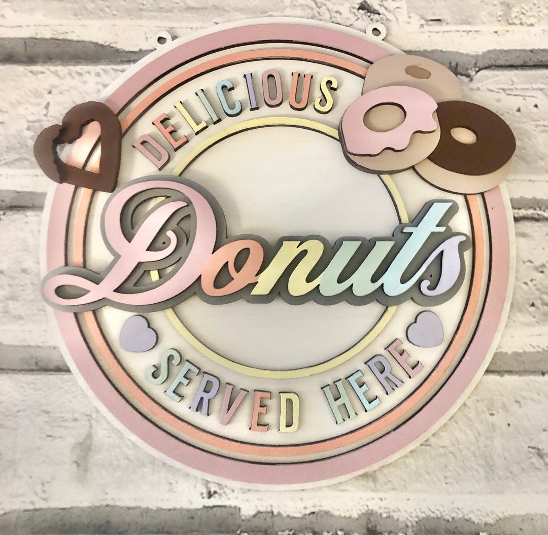 Donut Sign Retro Donut Sign Donut Shop Sign Playroom Sign - Etsy