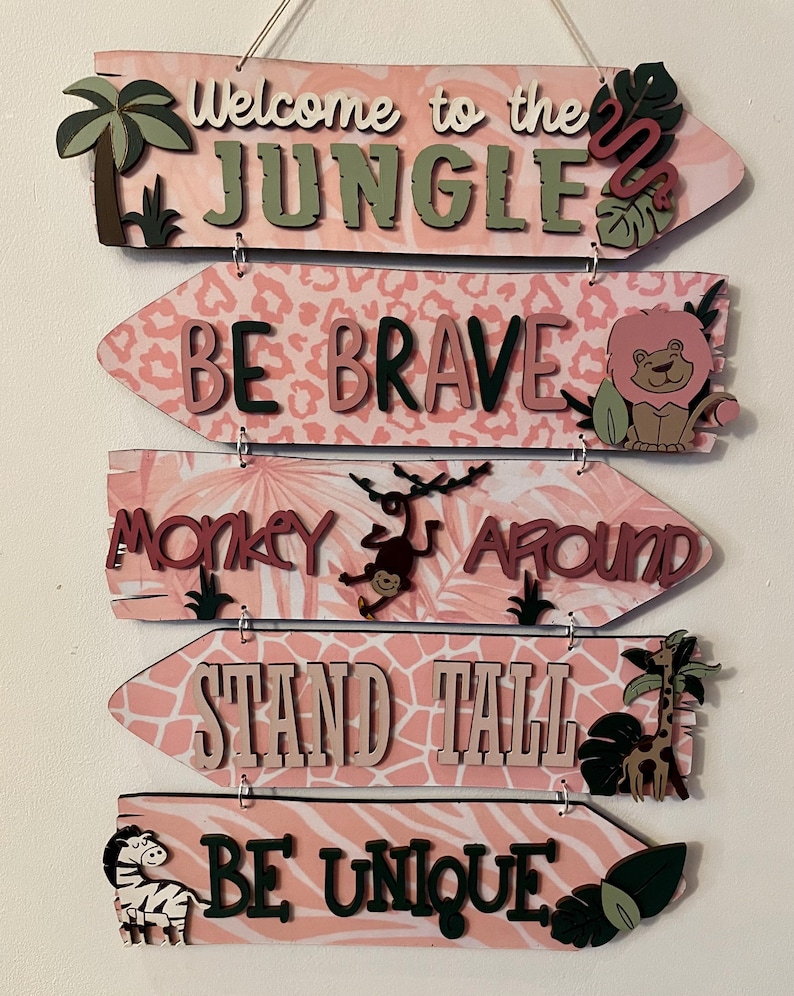 Safari Wall Sign, Wooden Plaques for Wall, Safari Themed Wall Decor ...