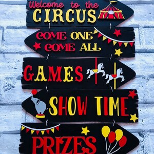 Circus Wall Sign, Wooden Direction Sign, Circus Direction Sign, Circus ...