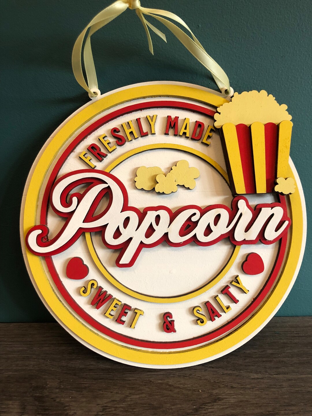 Retro Popcorn Sign, Popcorn Wall Sign, Movie Night Decor, New Home Gift ...
