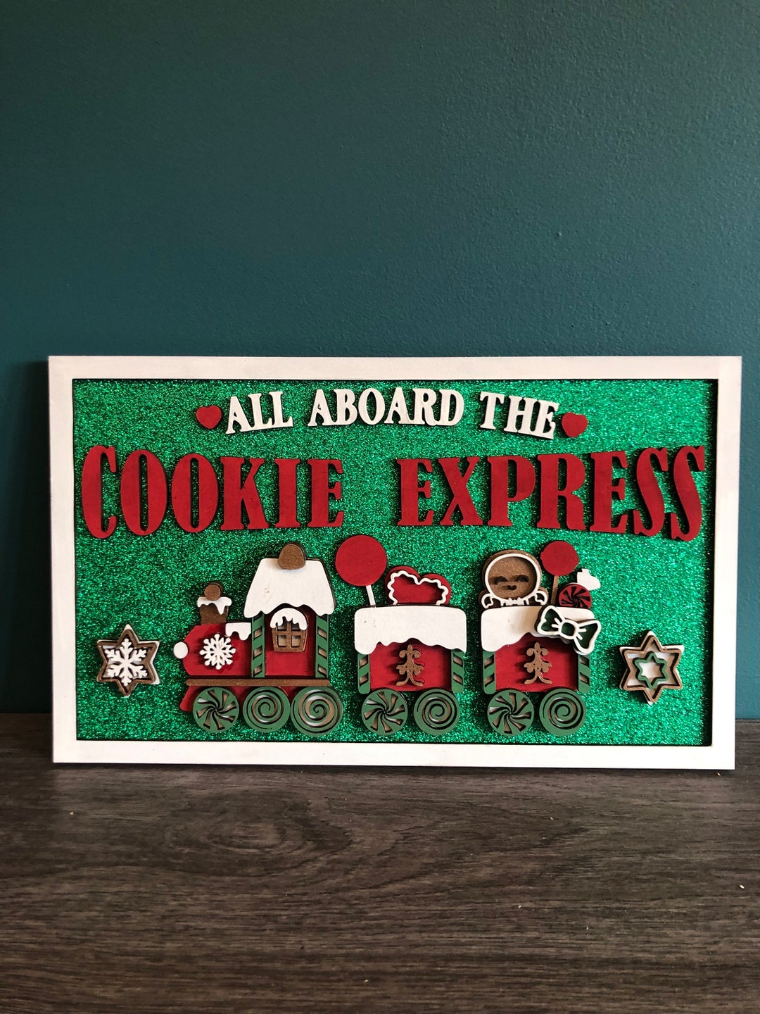 Christmas Sign, All Aboard the Cookie Express, Christmas Train Sign ...