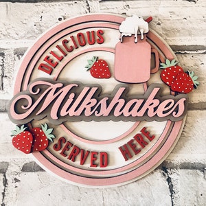 Milkshake Sign, Milkshake Wall Plaque, Retro Sign, Playroom Sign ...