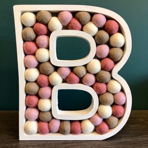 20cm Pom Pom Letters, Felt Ball Letters, Personalised Decor, Wooden ...