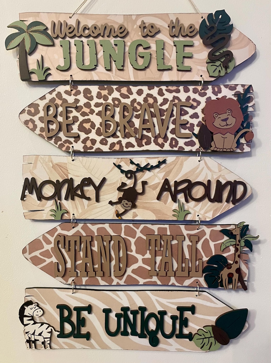 Safari Wall Sign, Wooden Plaques for Wall, Safari Themed Wall Decor ...