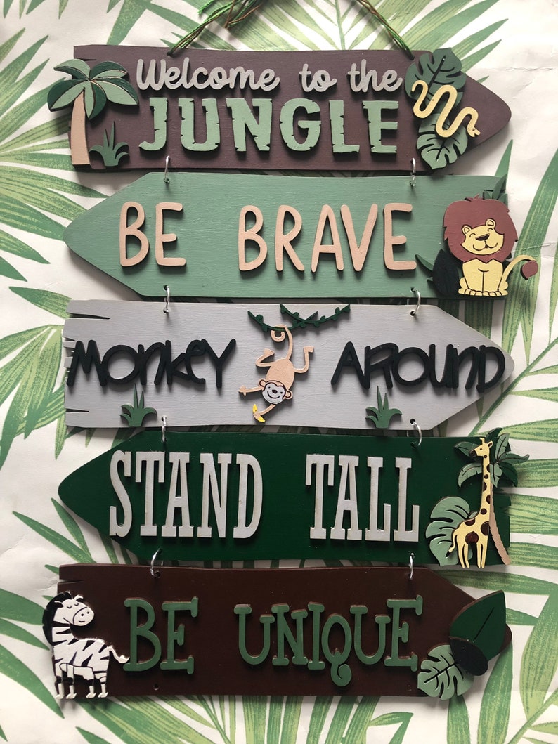 Safari Wall Sign Wooden Plaques for Wall Safari Themed Wall - Etsy UK