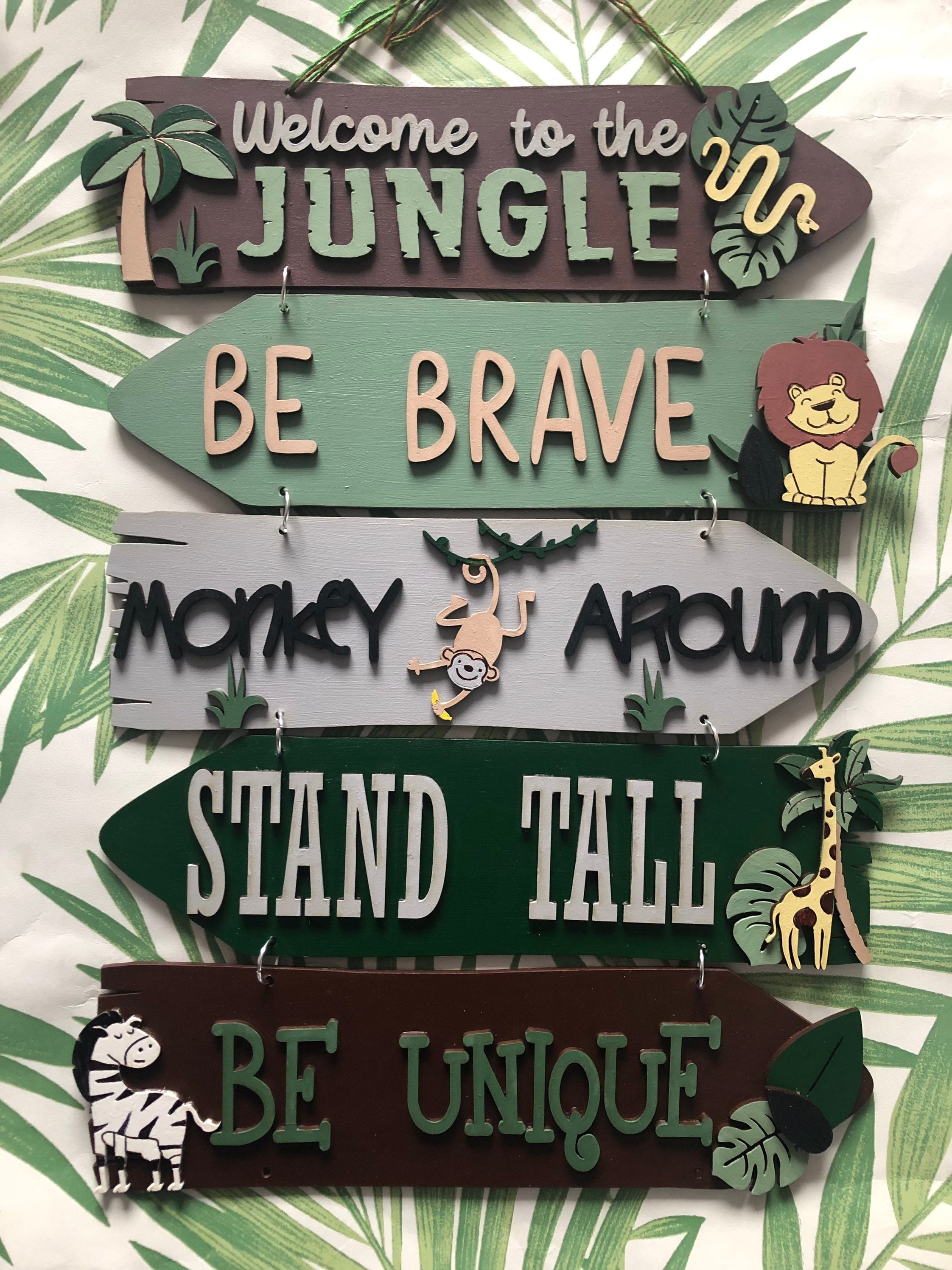 Safari Wall Sign Wooden Plaques for Wall Safari Themed Wall - Etsy UK