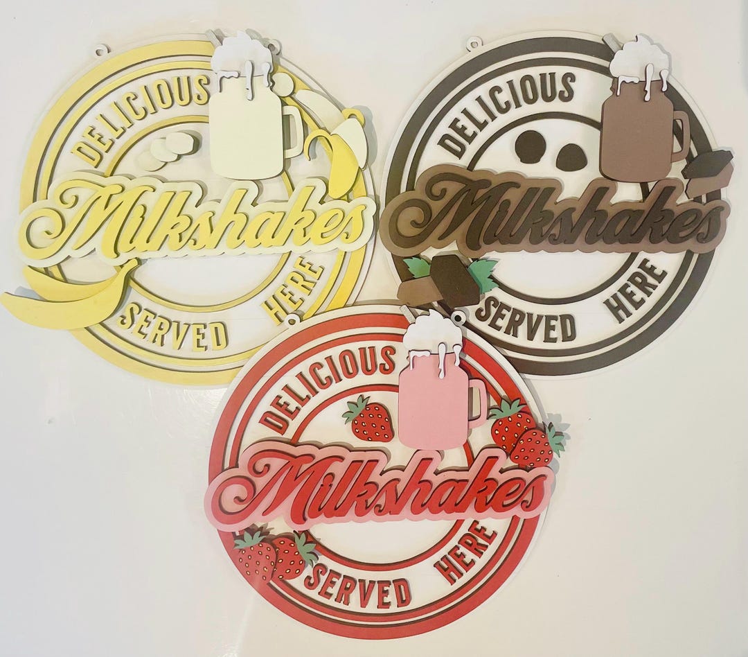 Milkshake Sign, Milkshake Wall Plaque, Retro Sign, Playroom Sign ...