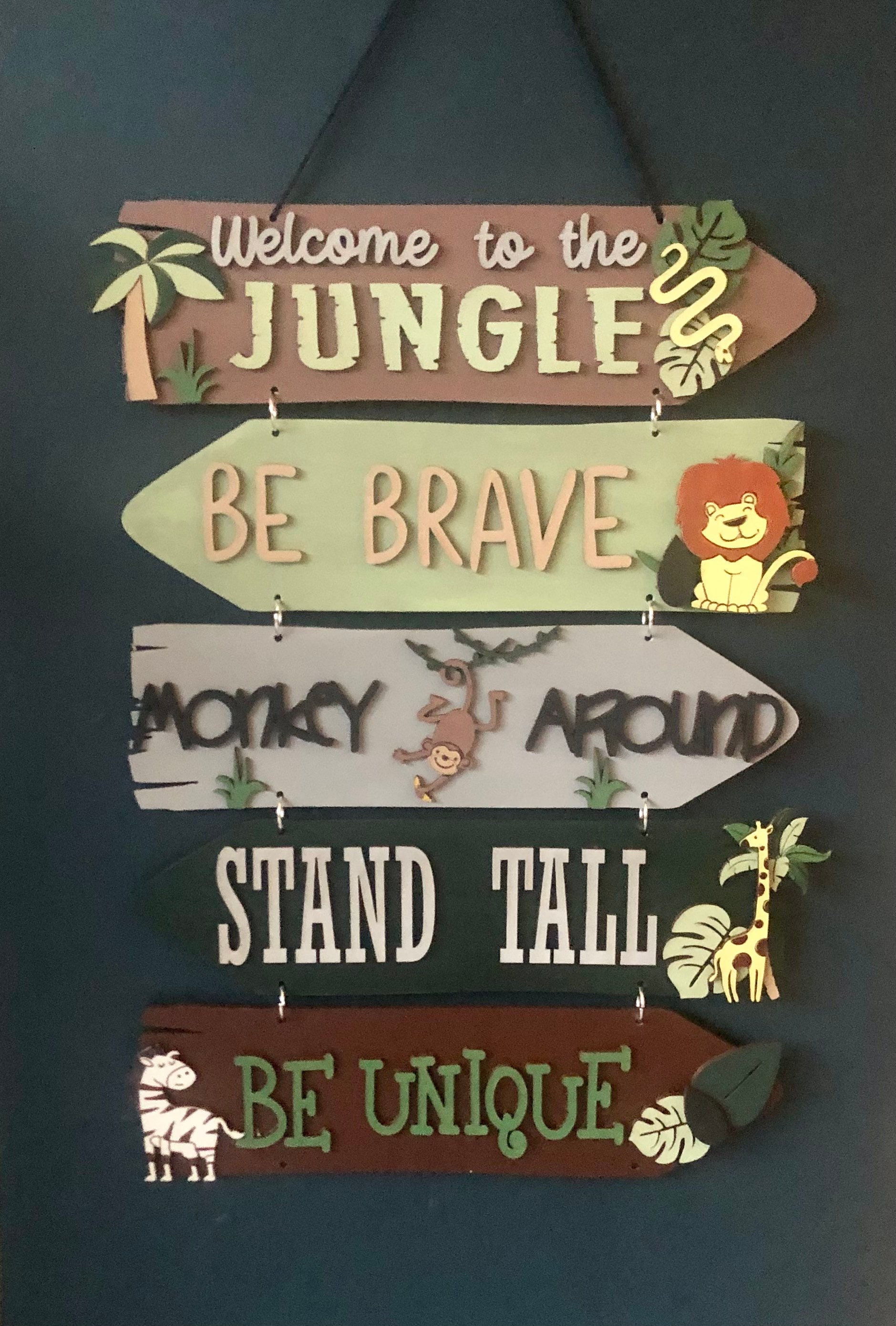 Safari Wall Sign, Wooden Plaques for Wall, Safari Themed Wall Decor ...