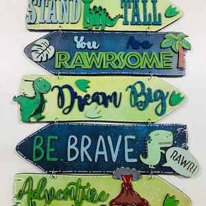 Wooden Plaques for Wall, Dinosaur Wooden Wall Hanging, Wooden Dinosaur ...
