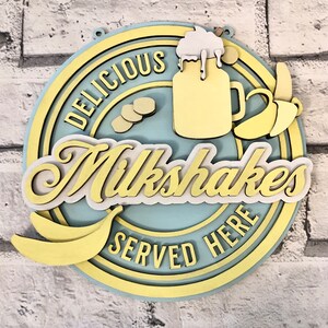 Milkshake Sign, Milkshake Wall Plaque, Retro Sign, Playroom Sign ...