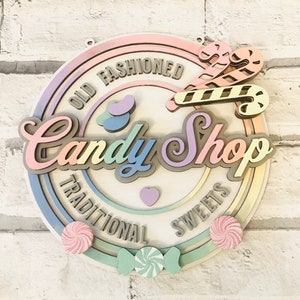 Candy Shop Wall Plaque Candy Shop Sign Retro Candy Sign - Etsy Canada