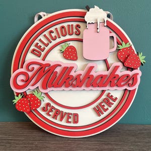 Milkshake Sign, Milkshake Wall Plaque, Retro Sign, Playroom Sign ...