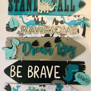 Wooden Plaques for Wall, Dinosaur Wooden Wall Hanging, Wooden Dinosaur ...
