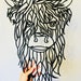Geometric Highland Cow, Highland Cow Wooden Wall Art, Geometric Wall ...