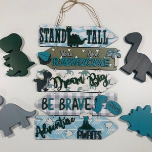Wooden Plaques for Wall, Dinosaur Wooden Wall Hanging, Wooden Dinosaur ...