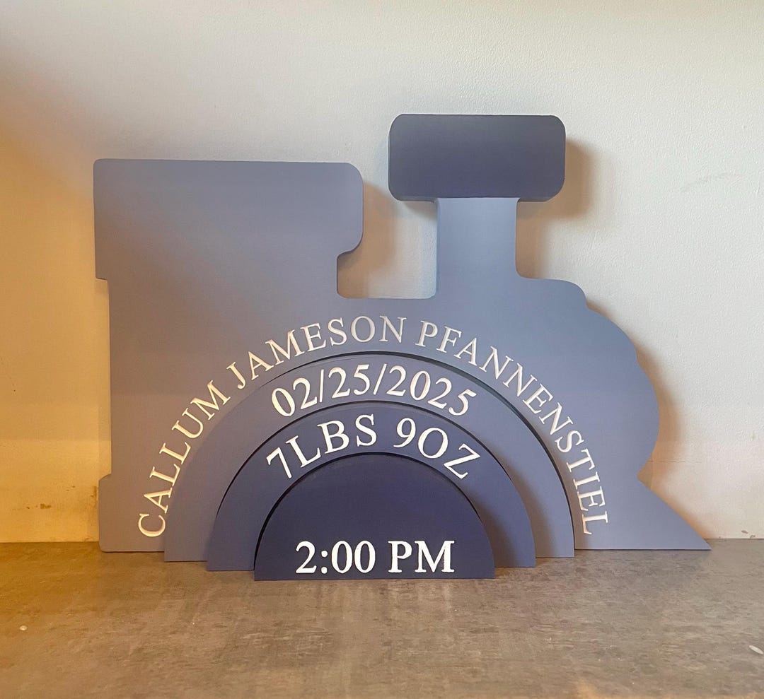 Personalised Wooden Train Stacker, Rainbow Stacker, Engraved Rainbow ...