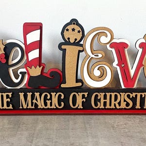 Believe in the Magic of Christmas Sign, Christmas Shelf Sign, Christmas ...