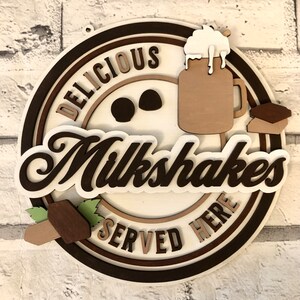 Milkshake Sign, Milkshake Wall Plaque, Retro Sign, Playroom Sign ...