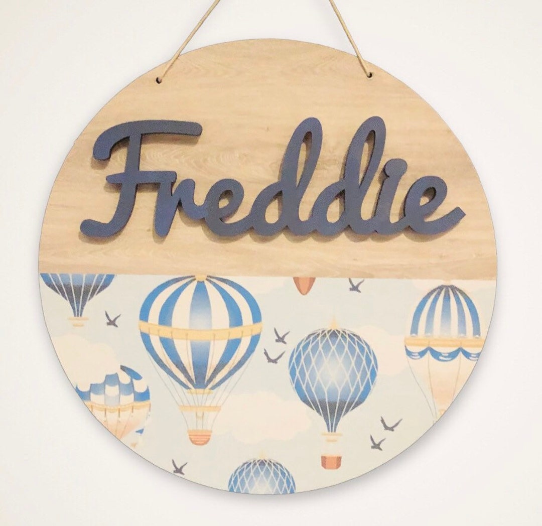 Hot Air Balloon Door Sign, Personalised Hot Air Balloon Door Plaque ...