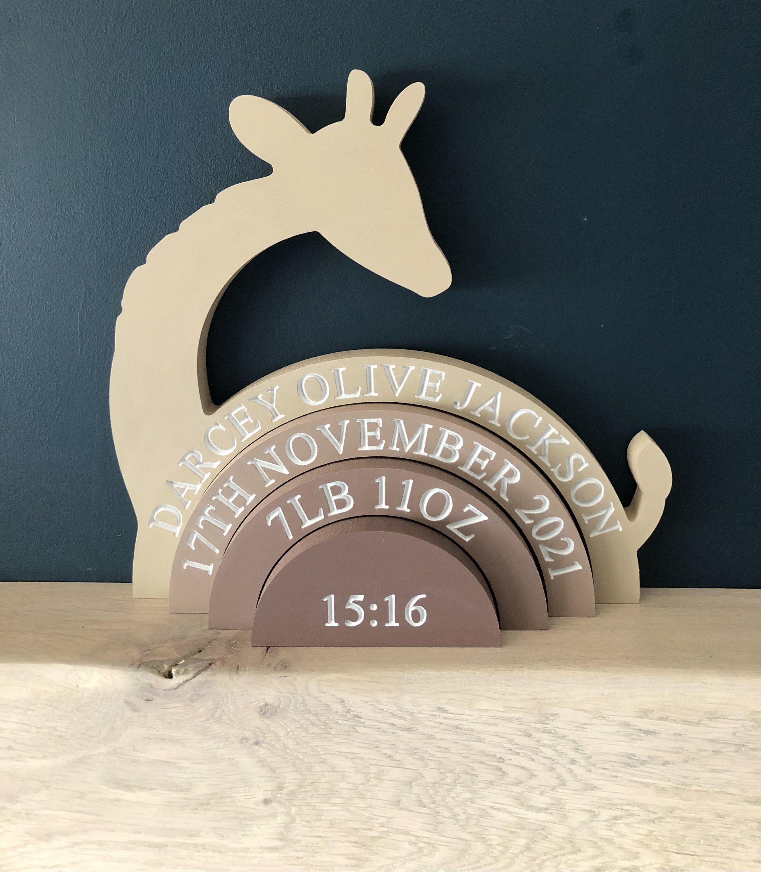 Personalised Wooden Giraffe Stacker Rainbow Stacker Engraved - Etsy