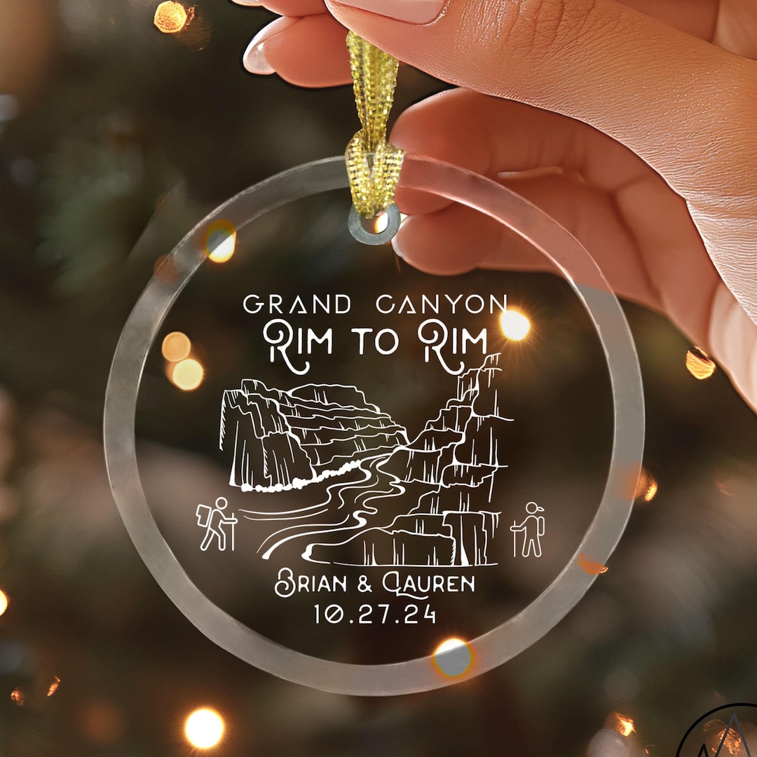 Personalized Rim to Rim R2R Couple Glass Christmas Ornament, Custom ...