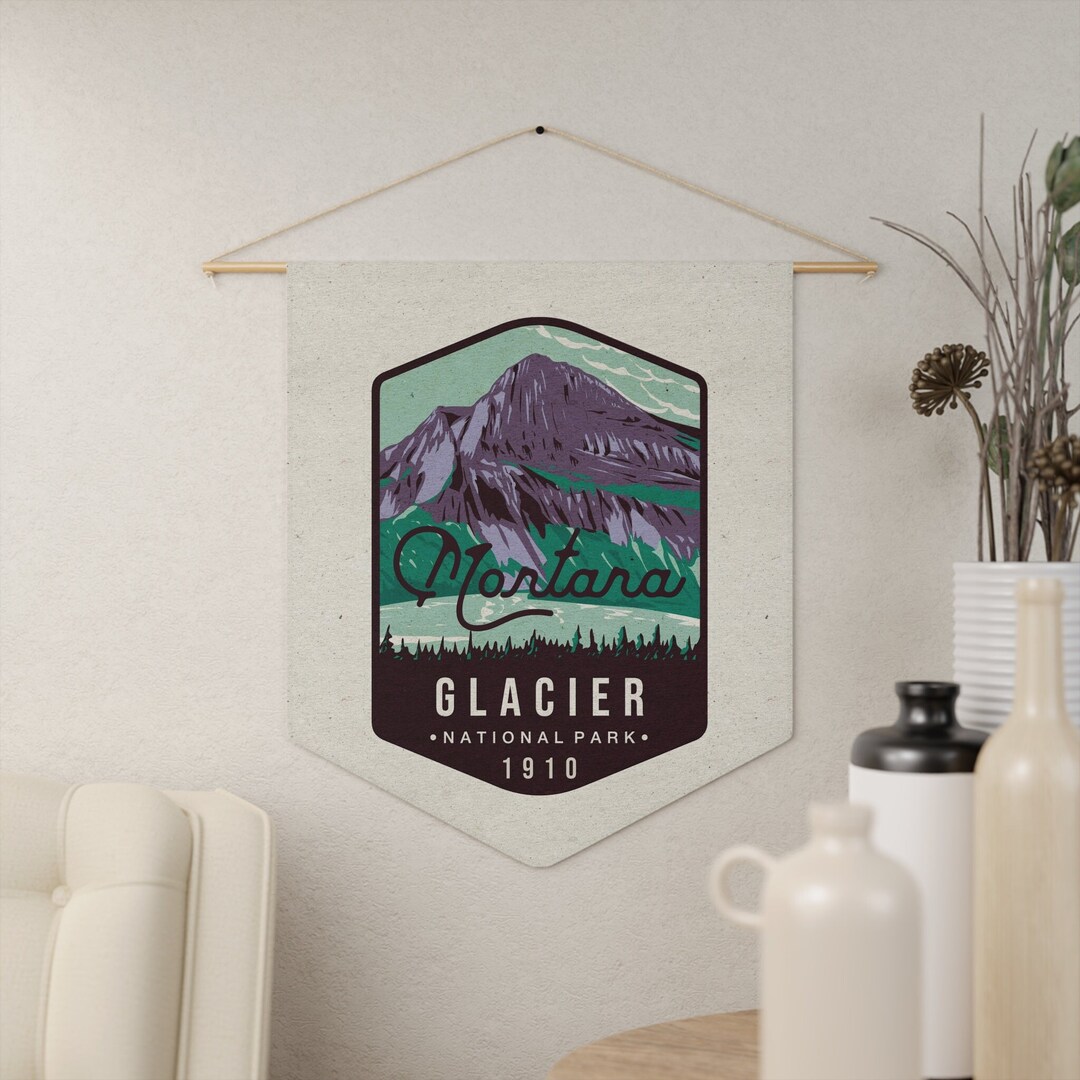 Glacier National Park Flag Pennant Wall Art Decor, National Park ...