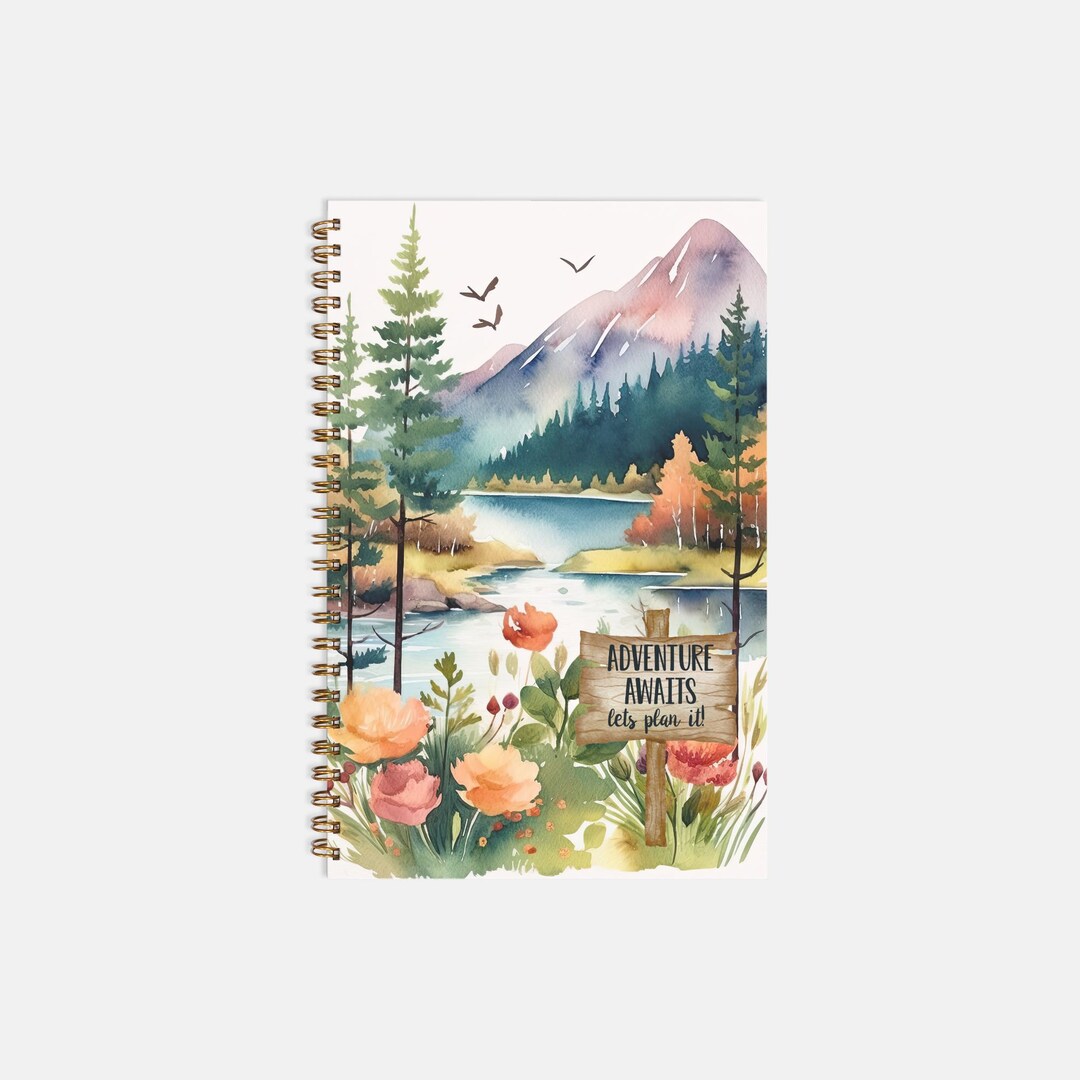 Life Hardcover Spiral Planner 2024, Floral Mountain Blank Planner ...