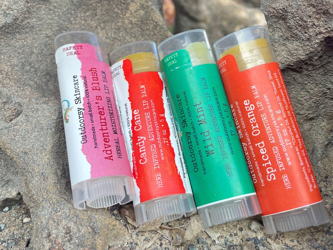 Four Season Herb-infused Adventure Lip Balm Bundle (set of 4) - for Dry ...