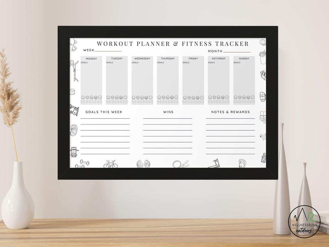 Weekly Fitness Training Schedule Planner And Workout Goal Tracker