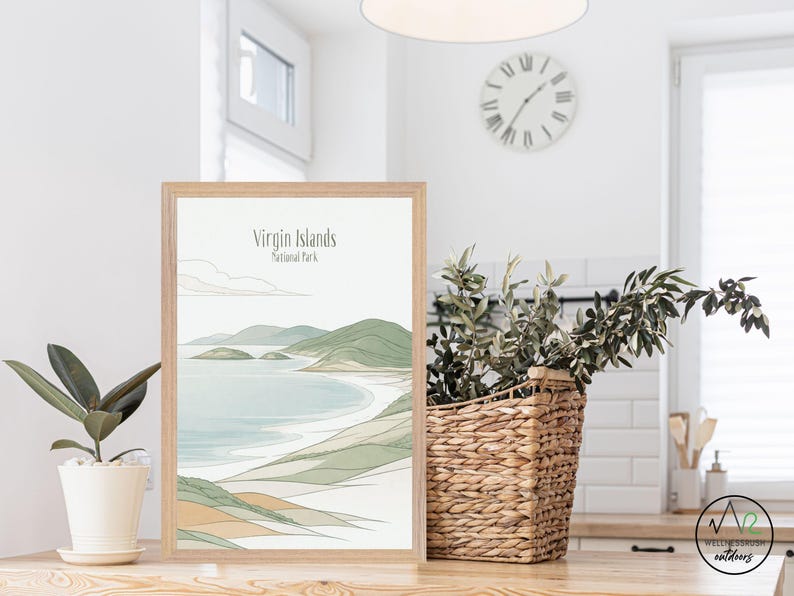 Virgin Islands National Park Poster Print, Minimalist Modern St John ...