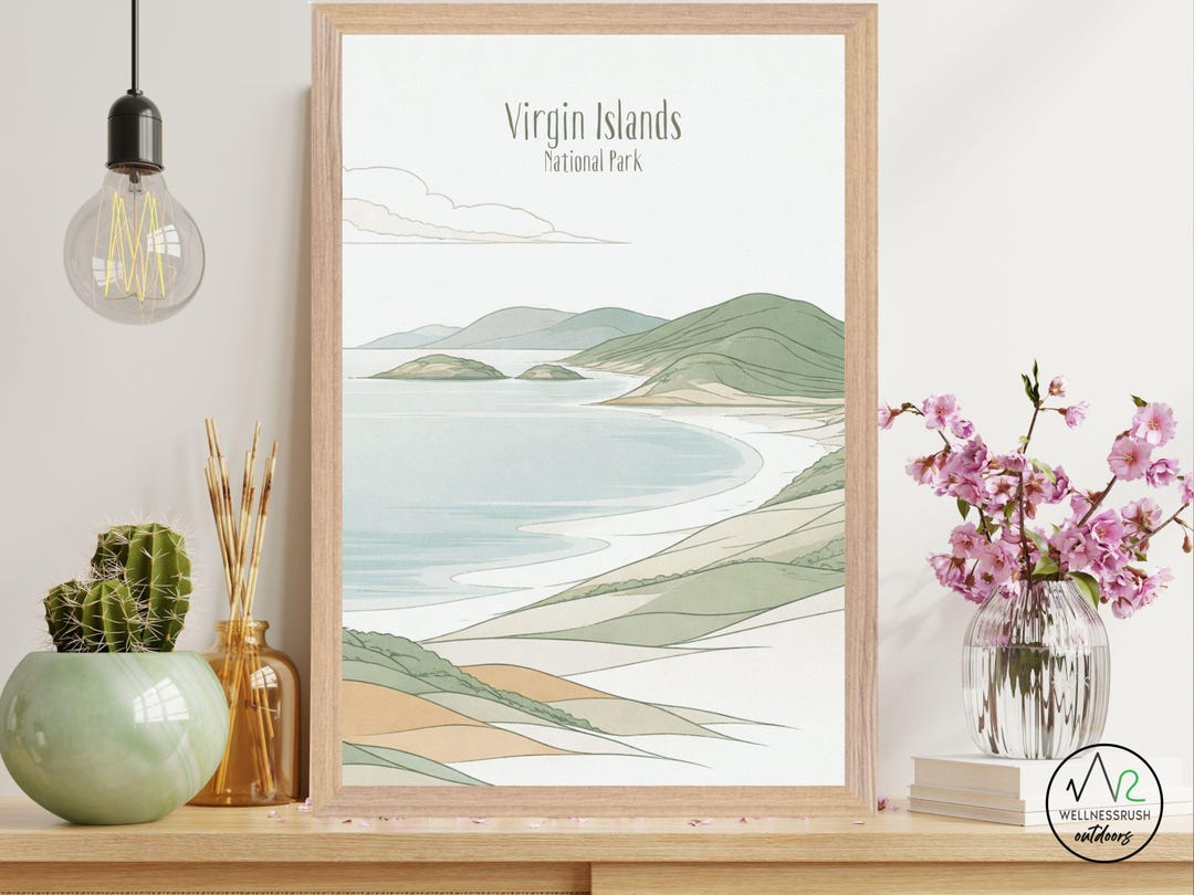Virgin Islands National Park Poster Print, Minimalist Modern St John ...