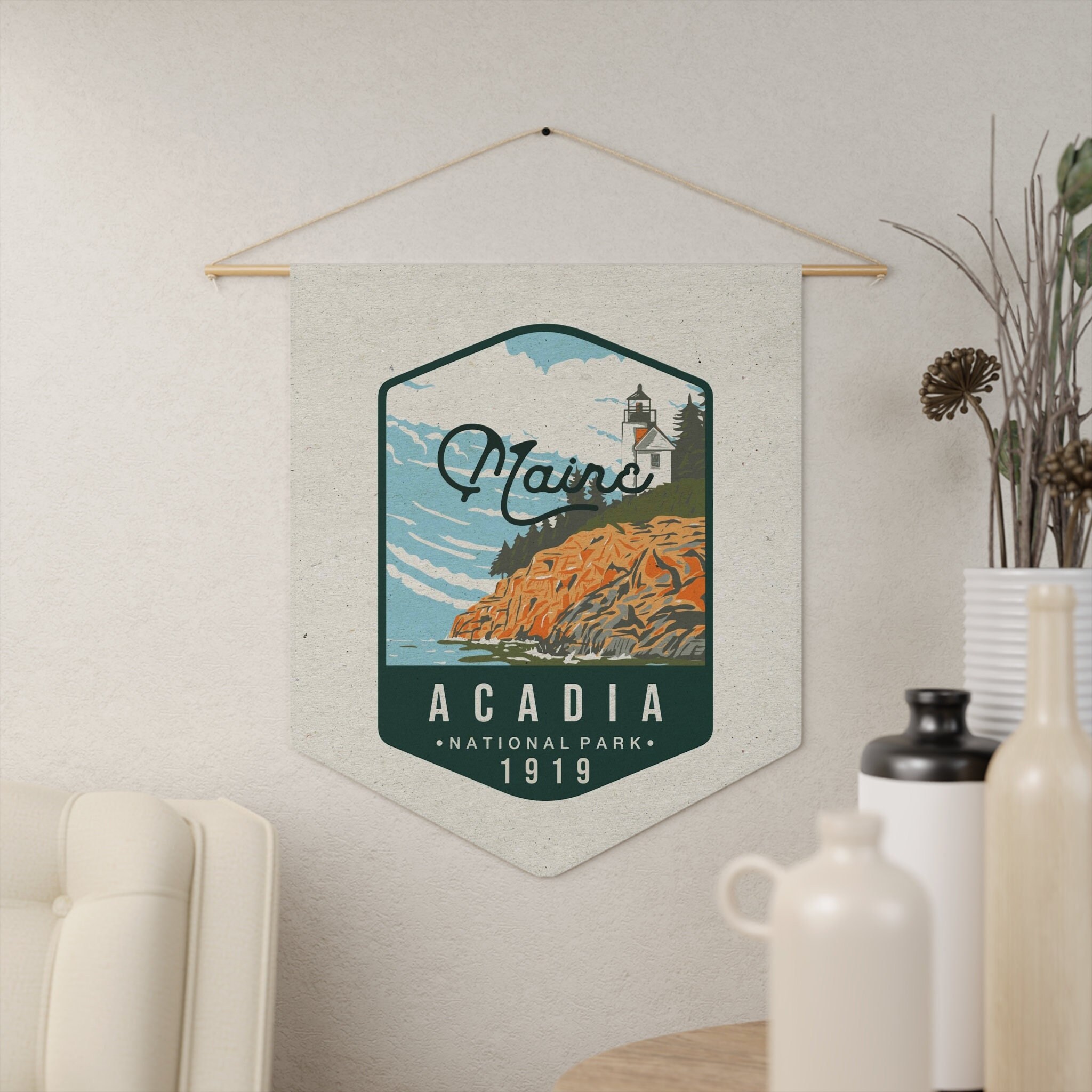 Acadia National Park Pennant Banner Wall Art Decor Gift for - Etsy