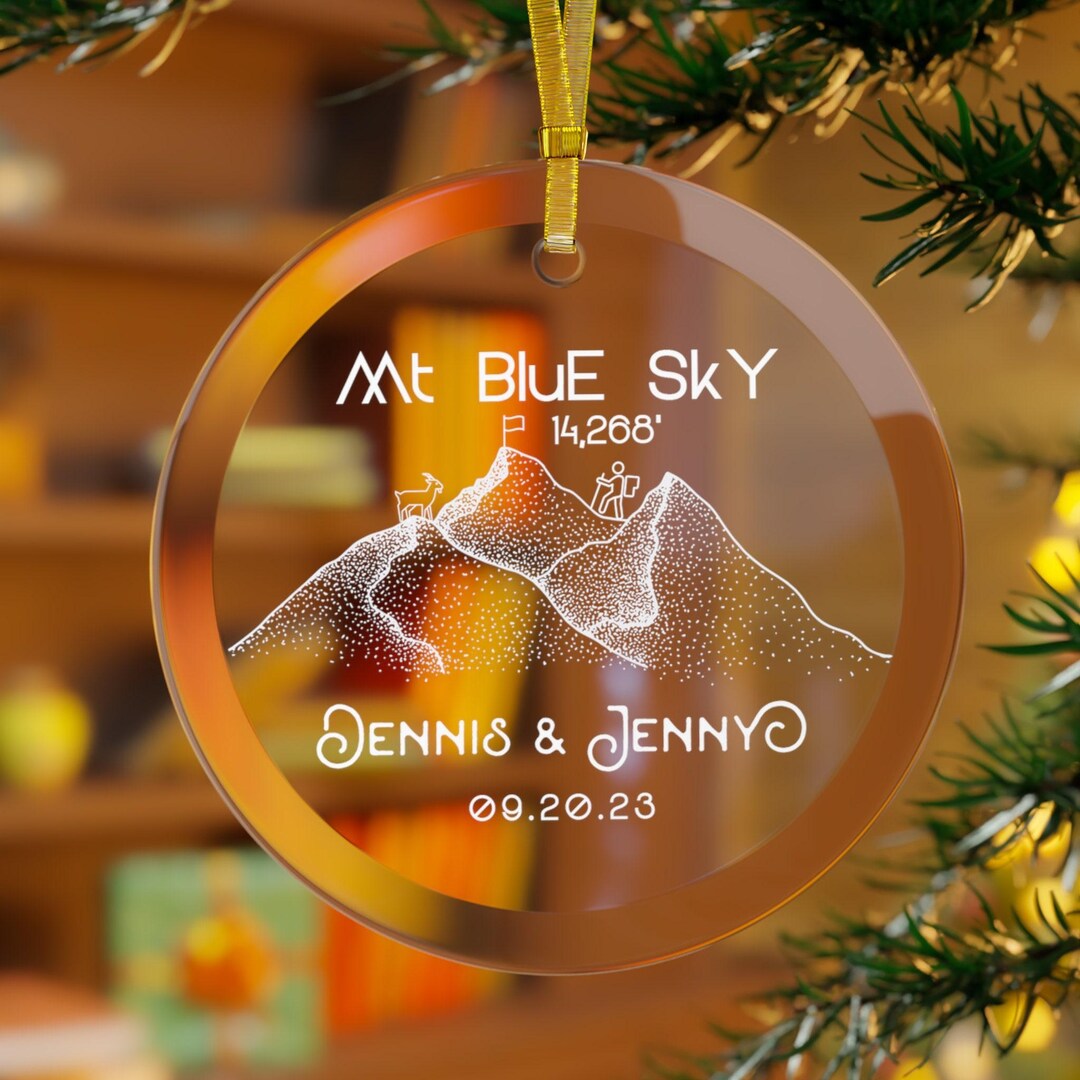 Mount Blue Sky, Mount Evans, CO 14er Custom Glass Ornament Decor ...
