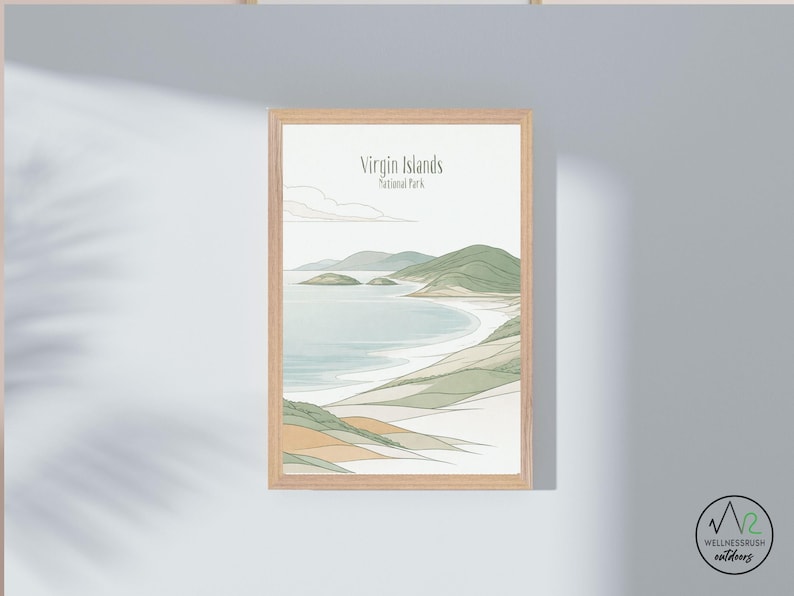 Virgin Islands National Park Poster Print, Minimalist Modern St John ...