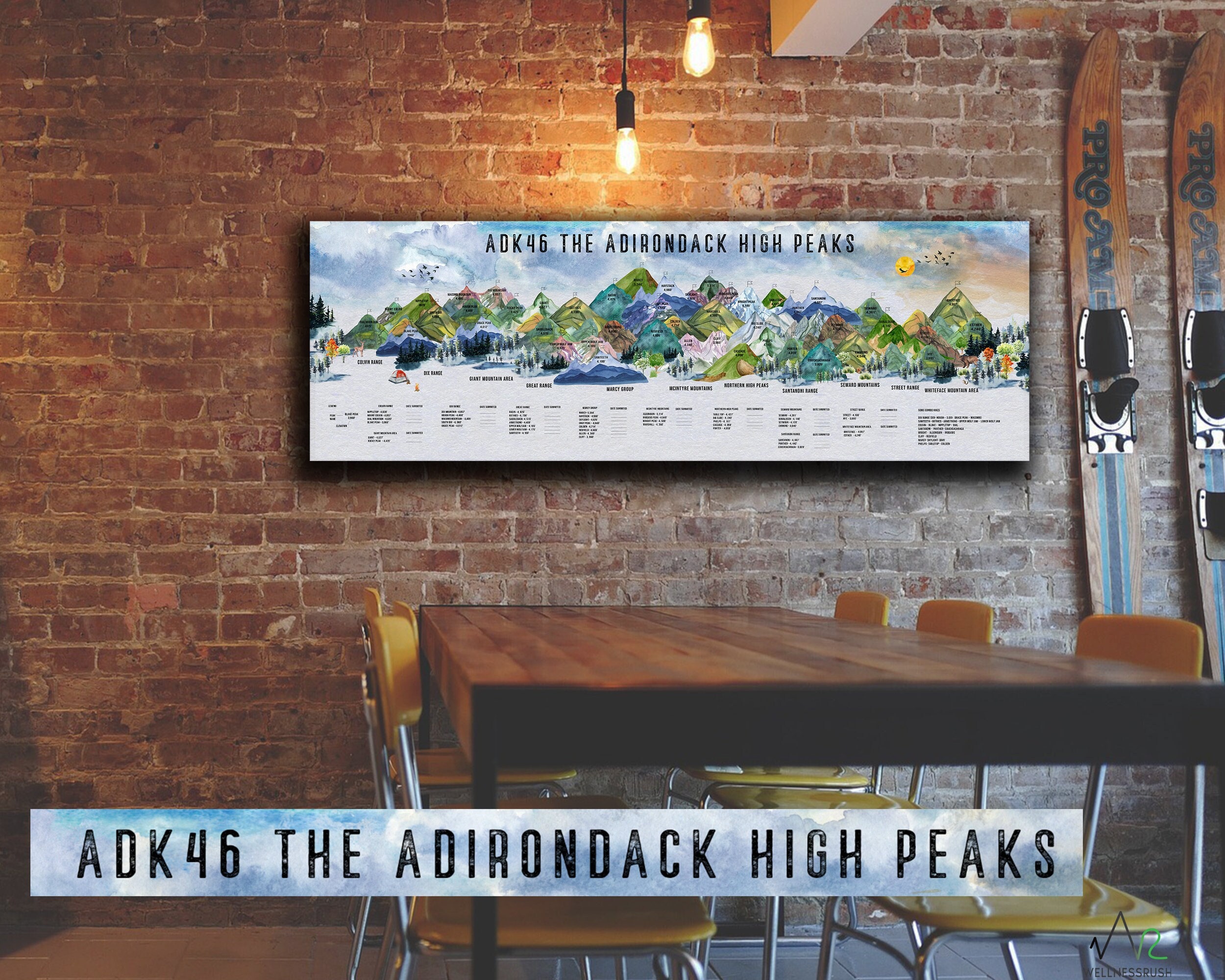 ADK46 Adirondack High Peaks Progress Tracker Coloring Canvas - Etsy
