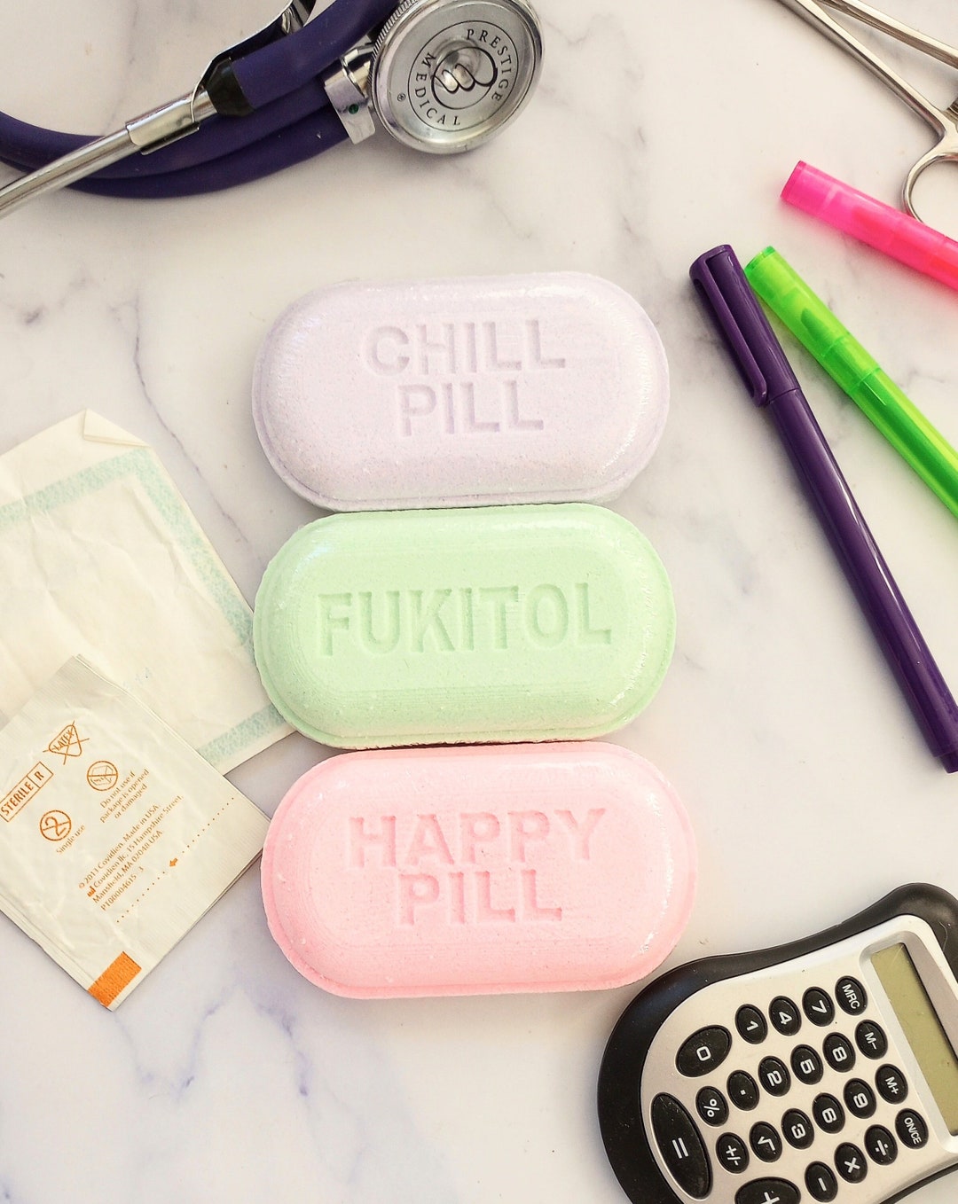 Nurse Bath Bomb Gift Pack • Goat Milk Bath Bomb • Fukitol • Chill Pill ...