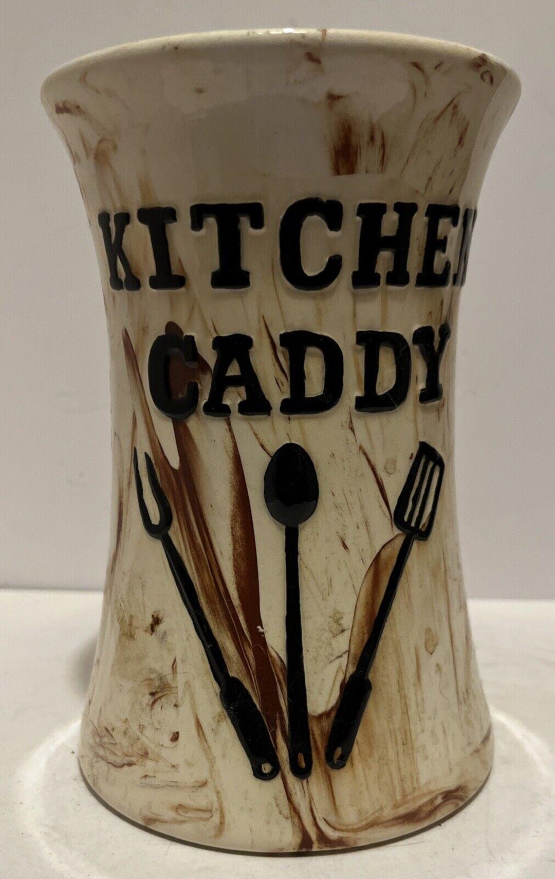 Vintage Alaskan Native Clay Pottery Ceramic Cream Brown Swirl Kitchen ...