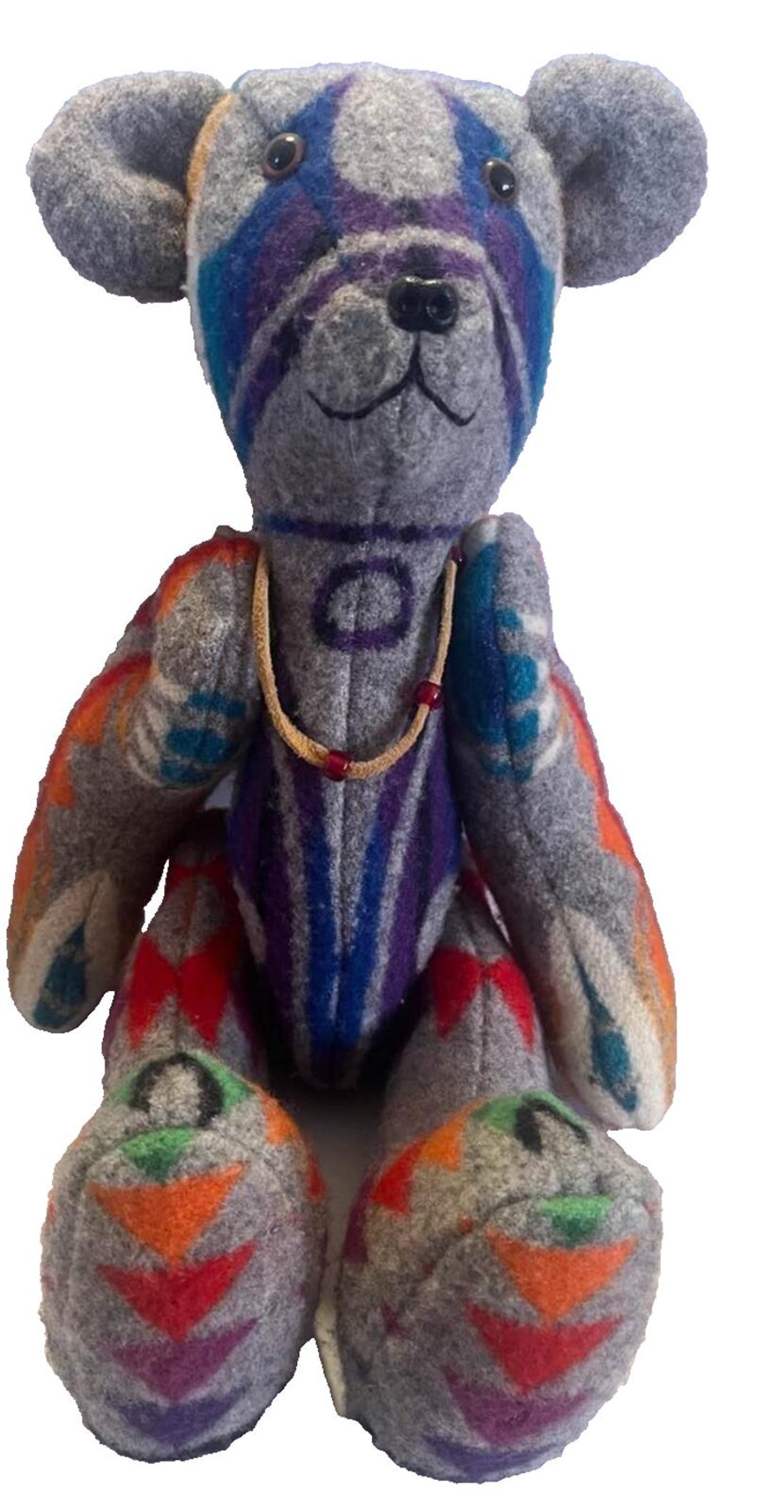 Vintage Pendleton Teddy Bear Stuffed Plush 16" Standing Jointed ...