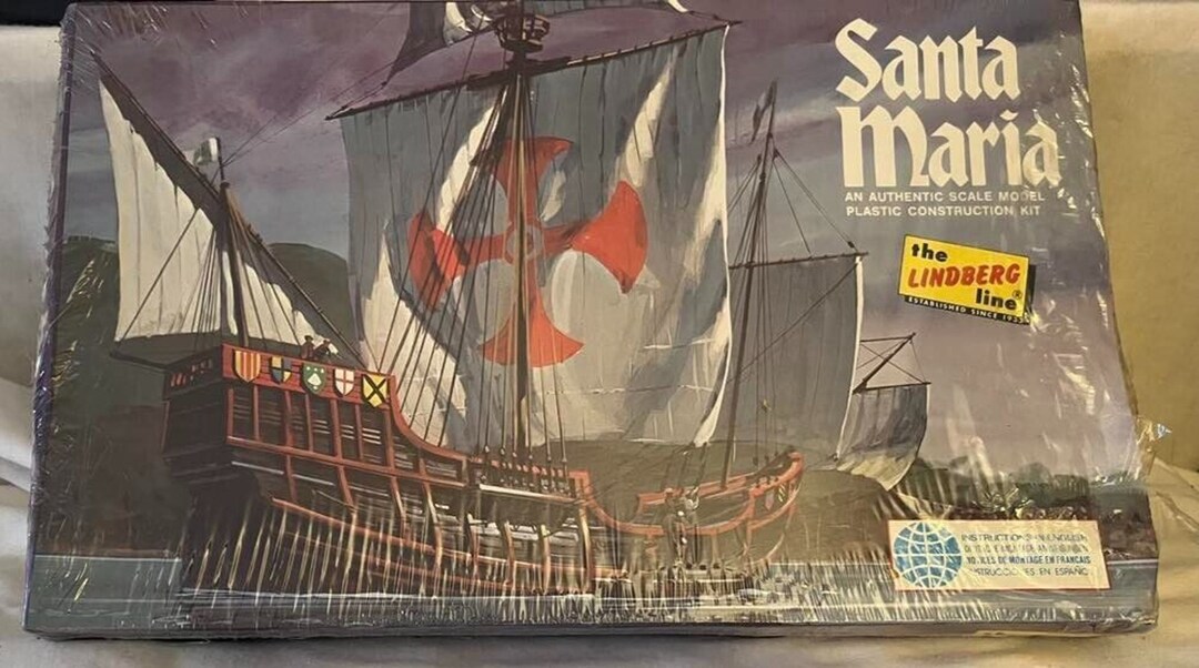 1974 Lindberg Products Inc Model Santa Maria Sailing Ship VINTAGE ...