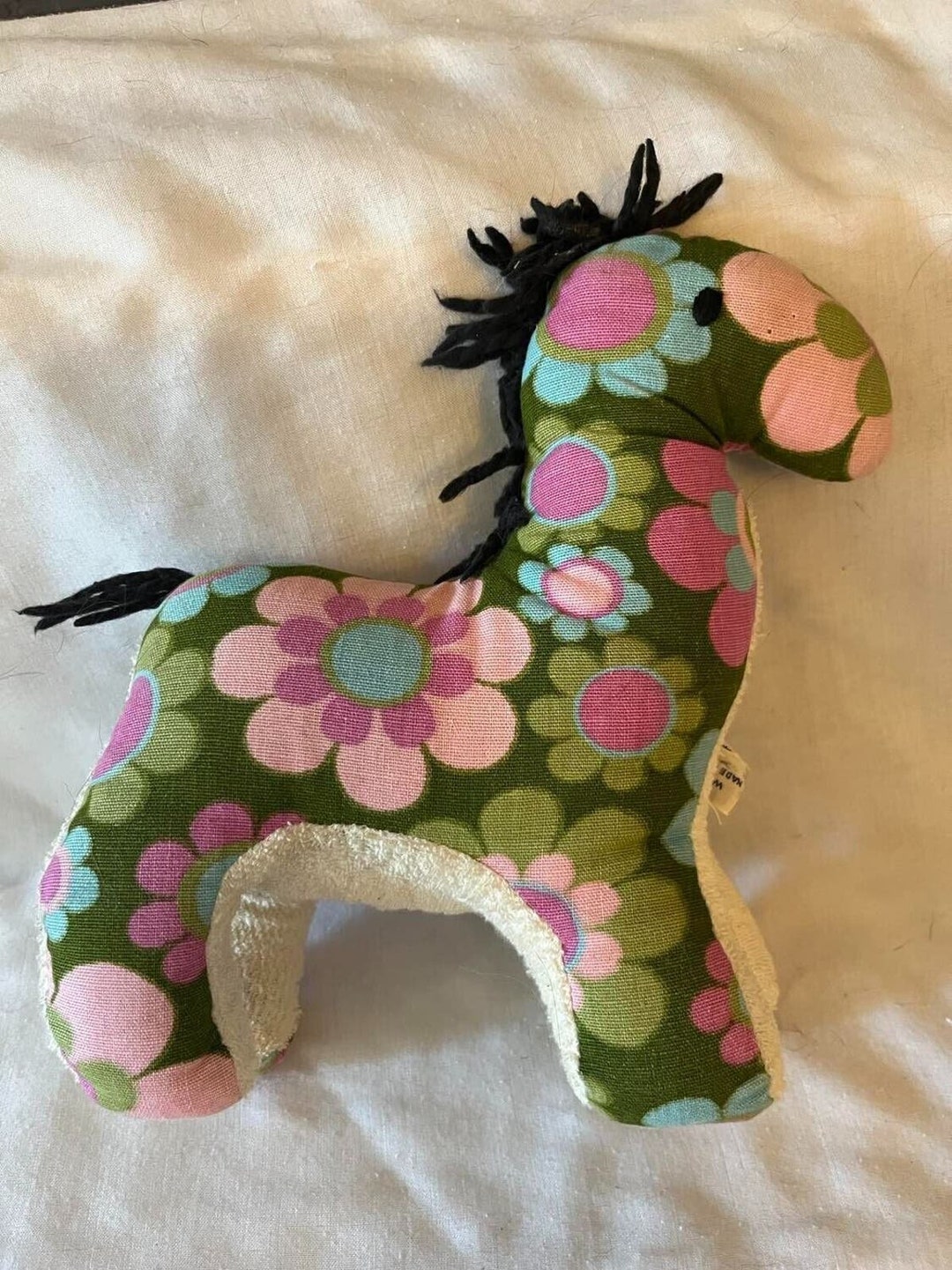 Vintage Hors Hippie Design 9 Terry Cloth Plush Stuffed Animal Made in ...