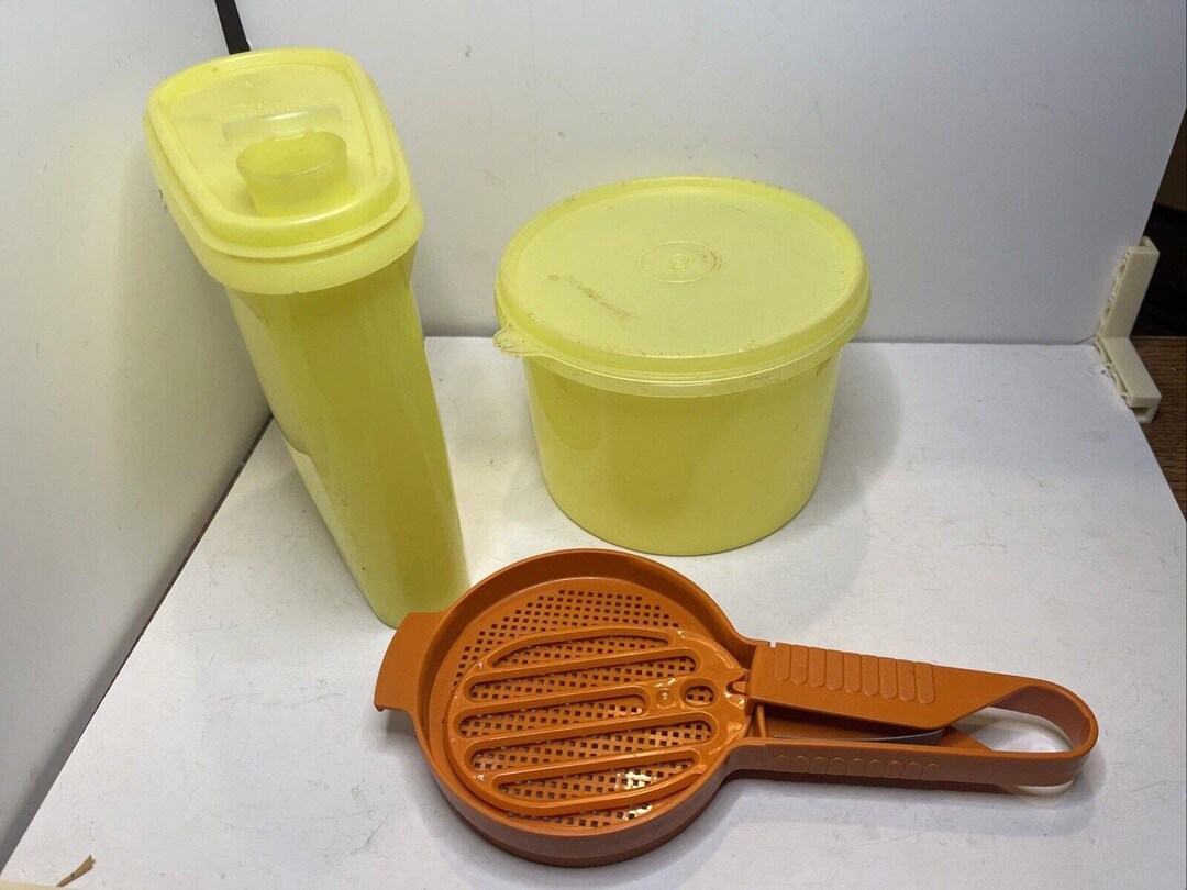 Vintage Tupperware Lemon Yellow 792-6, 263-6, Orange Sifter 1689-11 - Etsy