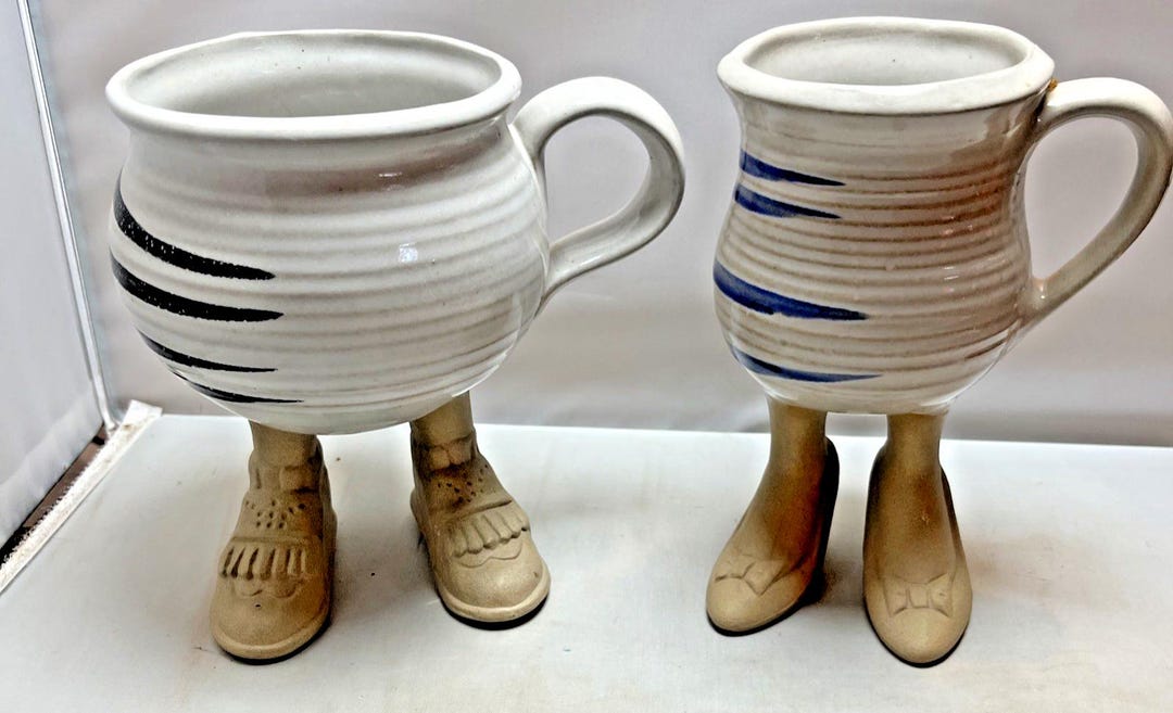 2 Vintage 88 & 89 Muddy Waters Art Pottery Stoneware Mug With Legs - Etsy