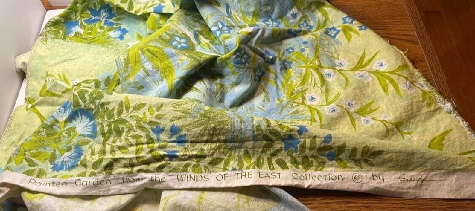 Greeff Cotton Fabric Sample Painted Garden Winds of the East Collection ...