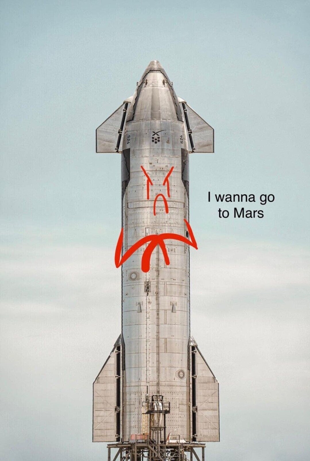 Grumpy Rocket Poster Spacex 14 X 16 I Wanna Go to Mars - Etsy