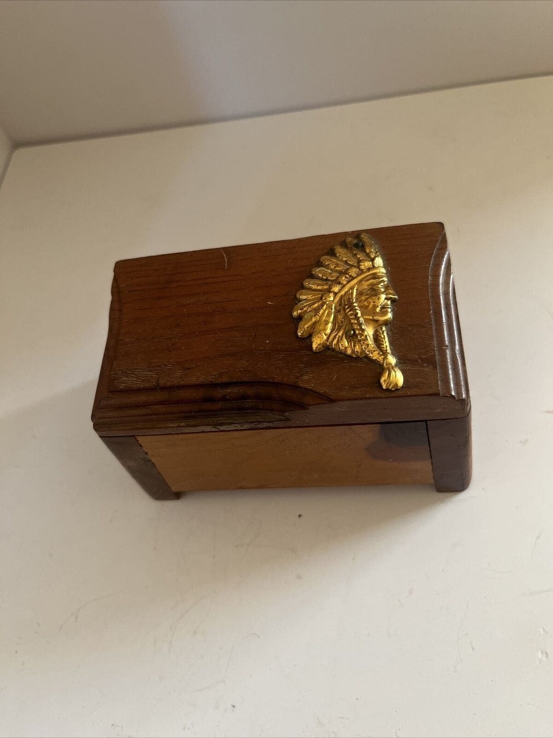 Small Cedar Hinged W Lid Box American Indian 4x2x2.5" Art Deco - Etsy