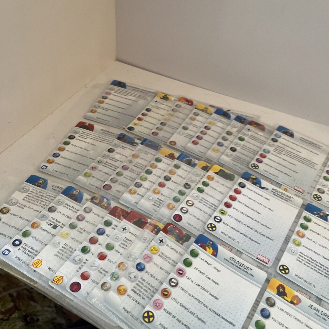 80 Heroclix Card Replacement Lot of 18 Cards No Figures MARVEL Comics ...