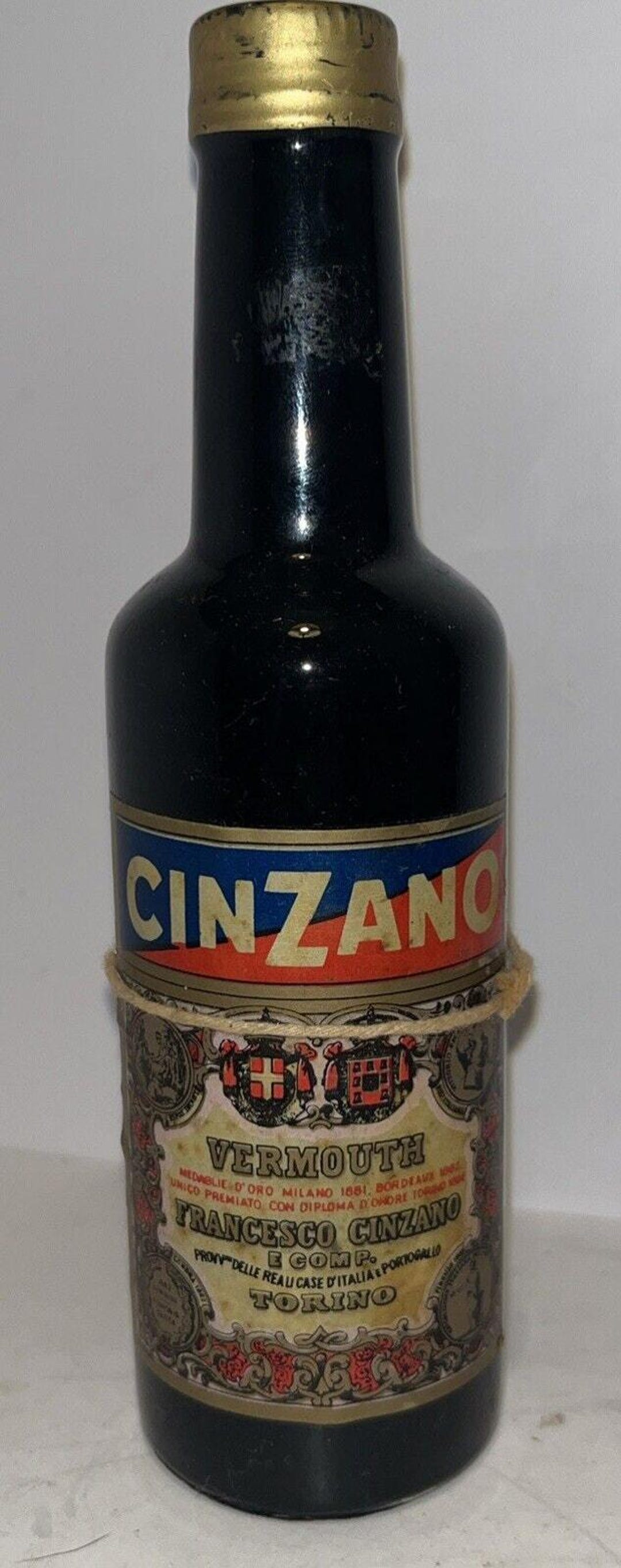 Cizano Vermouth Miniature Green Glass Figural Bottle Vintage Brush ...